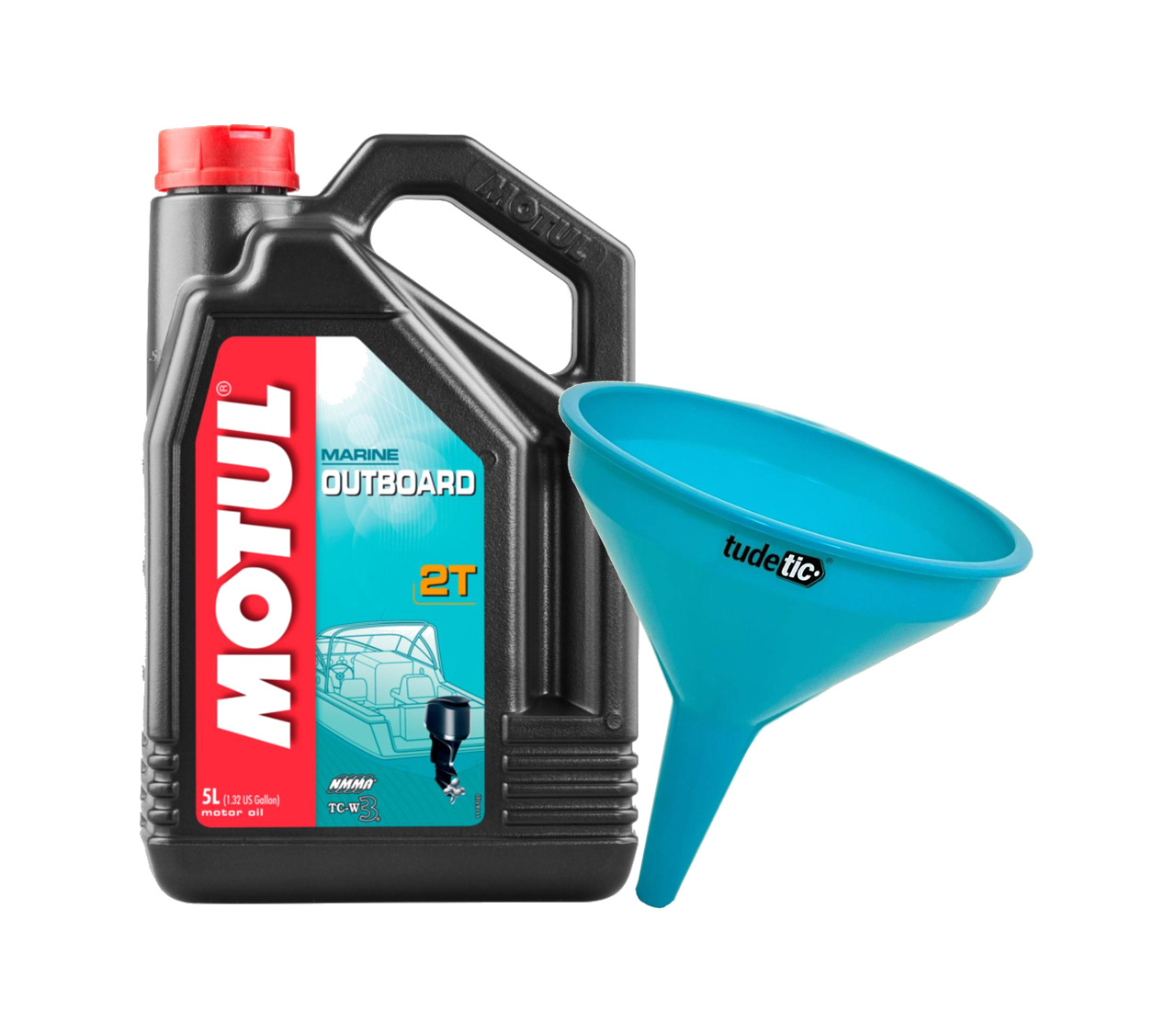 TUDETIC TUDETIC - Nautical engine oil kit + funnel OUTBOARD 2T 5L ...